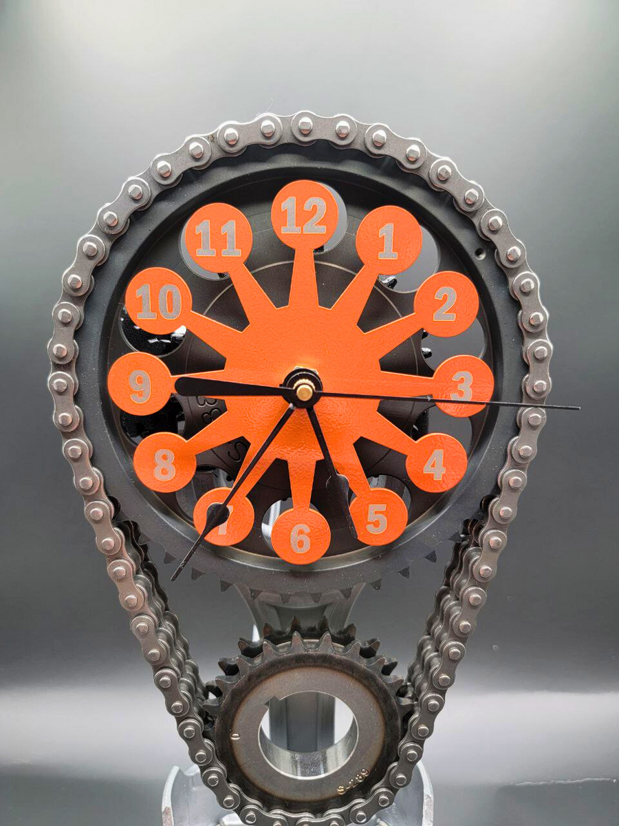 Personalized Chevy V8 Rotating Timing Chain Clock Add Custom Text. – Clock9nine