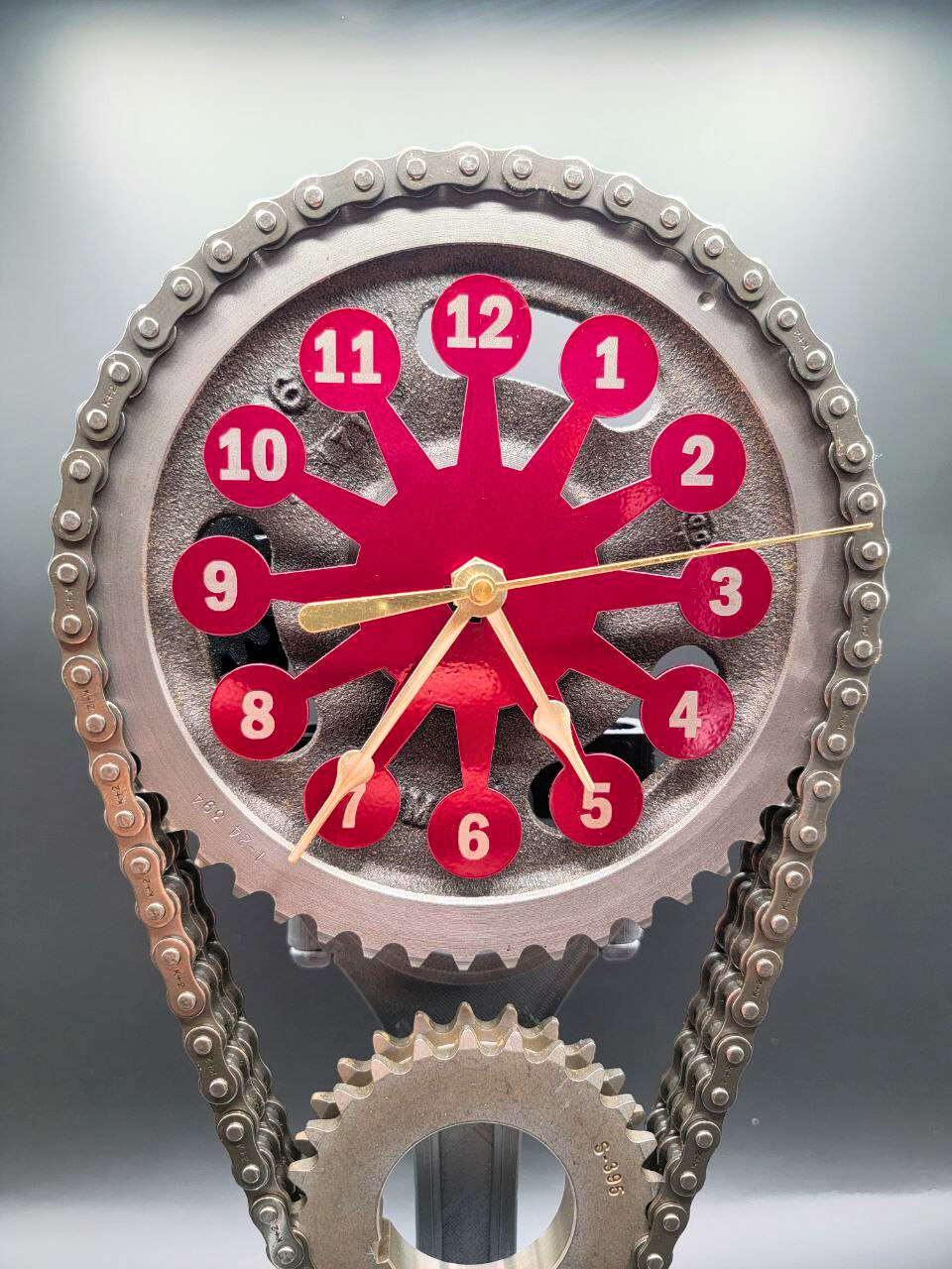 Chevy 454 Big Block Timing Chain Clock – Chevy Hot Rod Automotive Decor – Clock9nine