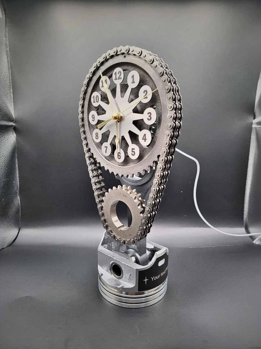 Personalized Chevy V8 Rotating Timing Chain Clock Add Custom Text. – Clock9nine