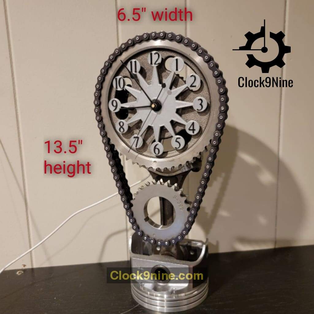 Chevy Big block Timing Chain Clock, Motorized, Rotating. – Clock9nine