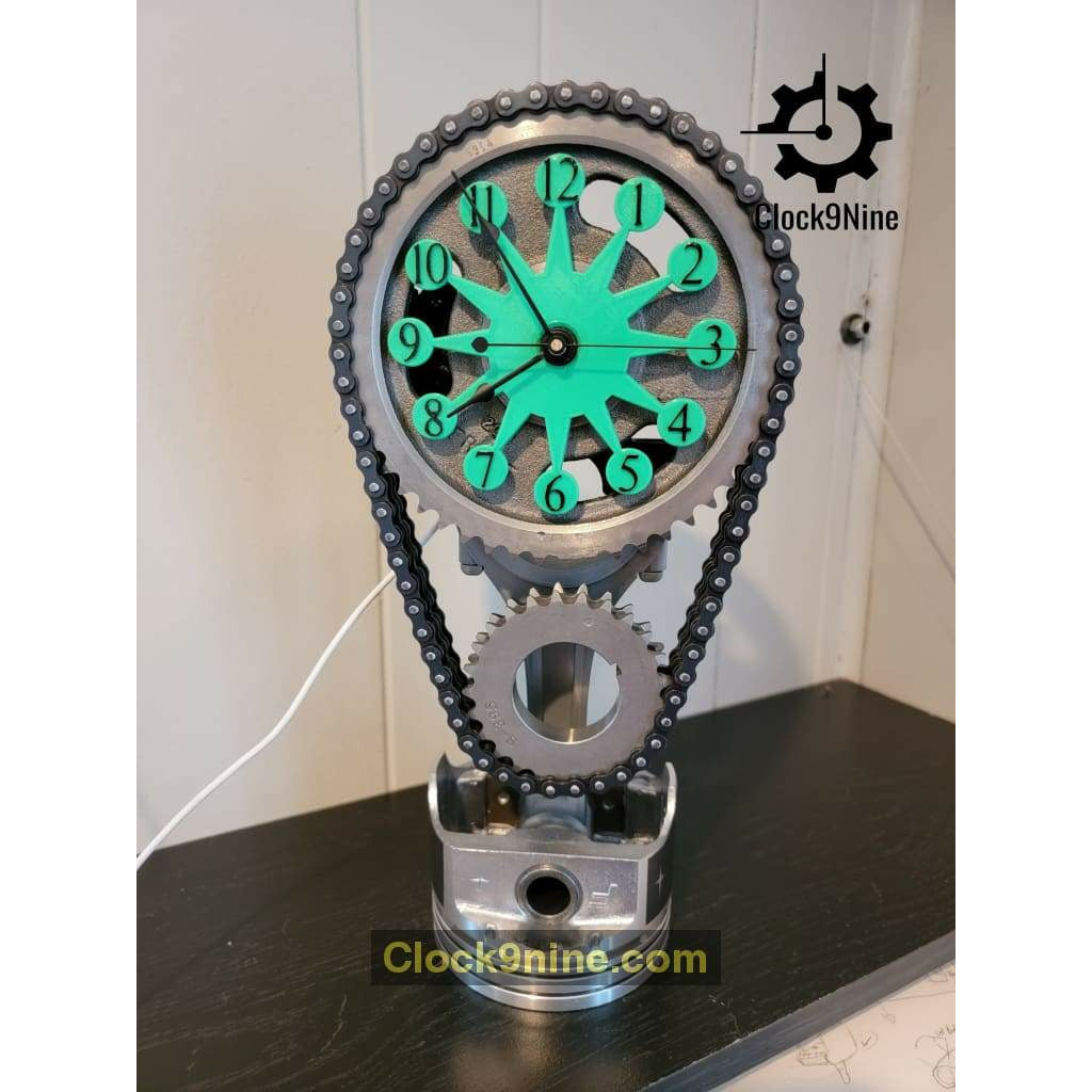 Chevy Big block Timing Chain Clock, Motorized, Rotating. – Clock9nine