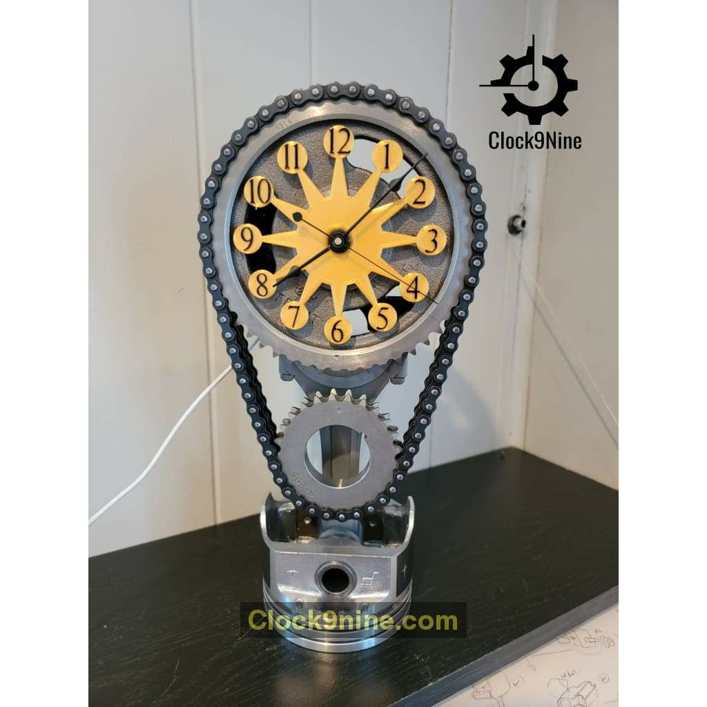 Chevy Big block Timing Chain Clock, Motorized, Rotating. – Clock9nine