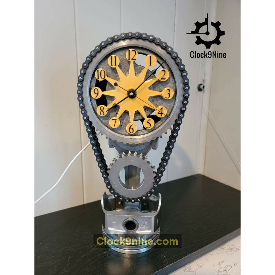 Chevy Big block Timing Chain Clock, Motorized, Rotating. – Clock9nine