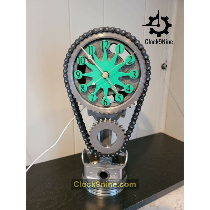 Chevy Big block Timing Chain Clock, Motorized, Rotating. – Clock9nine